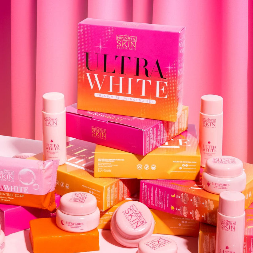 Hikari Skin Essentials Ultra White Premium Rejuv Set, Kojic Soap, Suns ...