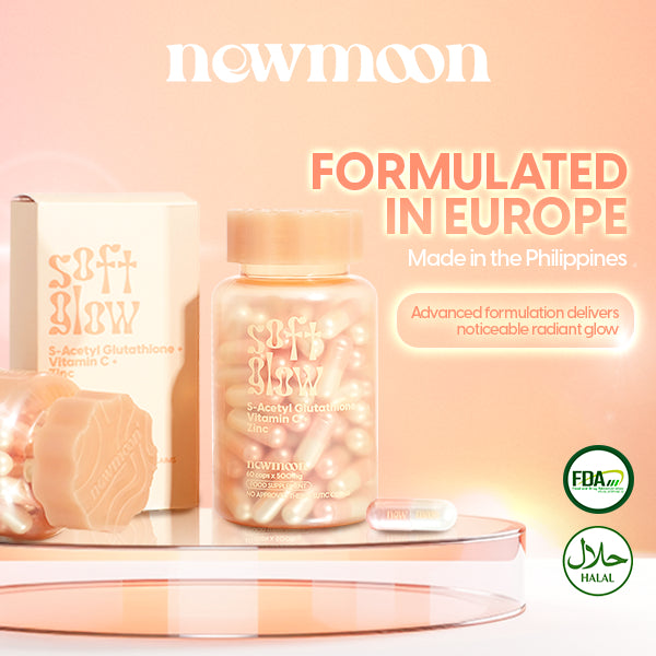 NEW MOON 500mg S-Acetyl Glutathione, Collagen & Vitamin | Glowing Beau ...