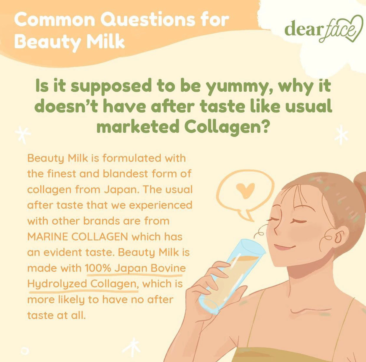 Dear Face Beauty Milk Premium Japanese Melon Collagen Drink – Seak Beauty